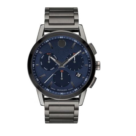 Movado Museum Sport Chronograph Quartz Blue Dial Mens Watch 0607624