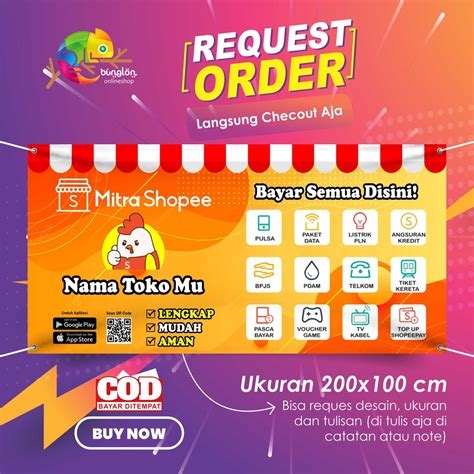 Jual Size X Cm Spanduk Banner Mitra Shopee Murah Berkualitas Shopee Indonesia