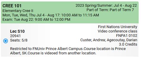 A Guide To Understanding Your Class Schedule University Of Regina