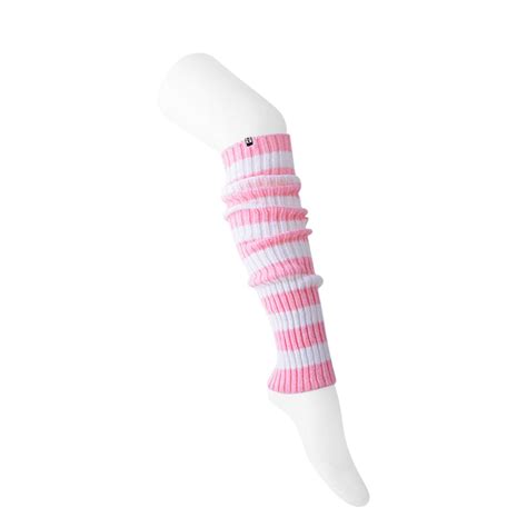 Leg Warmers Pink And White Stripe Womens Tuk Shoes