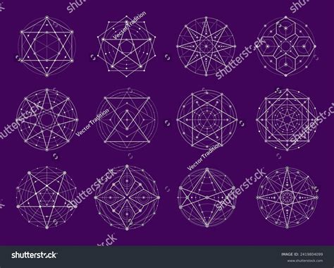 Sacred Geometry Esoteric Magic Alchemy Symbols Stock Vector Royalty