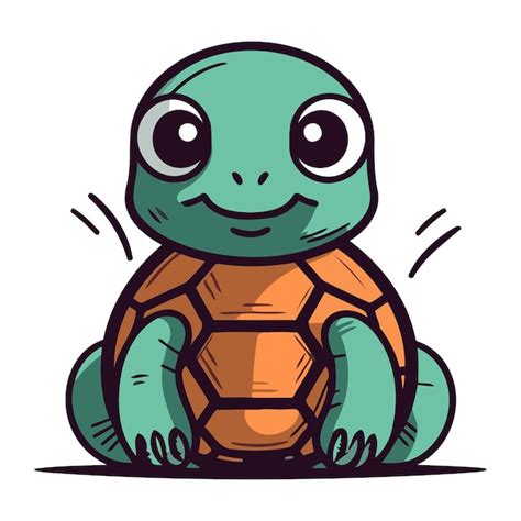 Premium Vector Cute Cartoon Turtle Character Holding A Soccer Ball