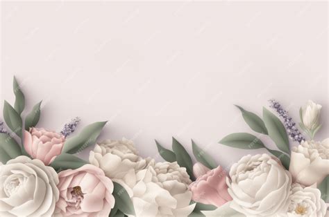 Premium Photo Frame Boarder Of White Clean Minimal Flower Background