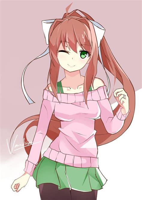 Cute Monika In Casual Clothes Ddlc