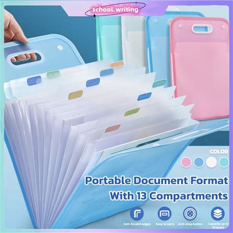 Gooday 13 Layer Test Paper Folder Waterproof Folder File Organizer With Handle Expanding File