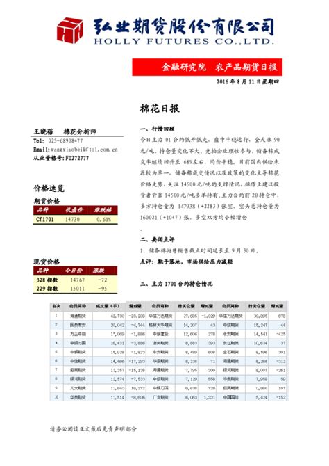农产品期货日报