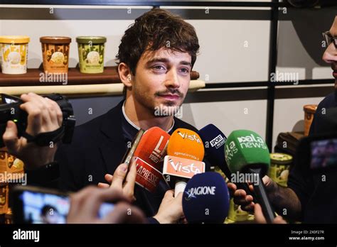 F1 Ferrari Driver Charles Leclerc Is Attending The LEC Ice Cream Press
