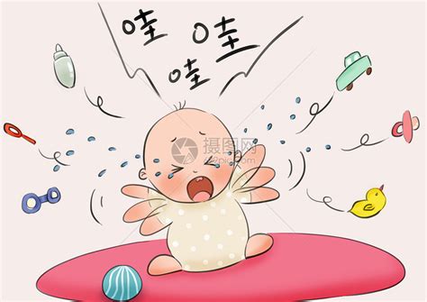 宝宝哭泣插画图片下载 正版图片400193649 摄图网