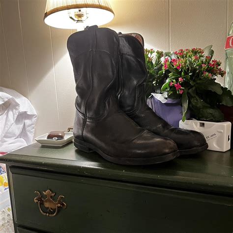 Vintage Texan Motorcycle Boots Size Mens Depop