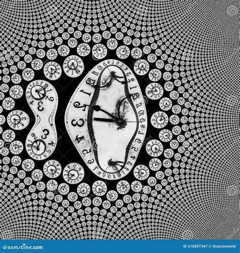 A Unique Warped Time Travel Clock Face Stock Image Image Of Time