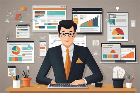 Premium Photo Business Man Planning Digital Marketing Programming