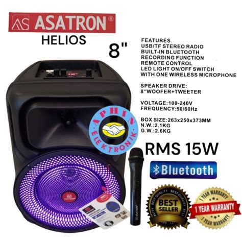 Jual Speaker ASATRON HELIOS 8 Inch Speaker Portable 8 Inch Speaker