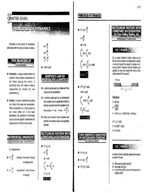 Dynamics Principle Pdf Force Acceleration