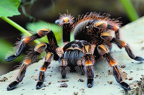 Full Body Photograph Of An Orange And Black Tarantula Isolated On White