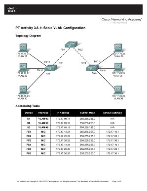 Fillable Online PT Activity 3 5 1 Basic VLAN Configuration Fax Email Print PdfFiller