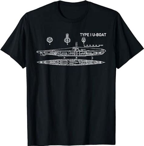 Type I U Boat Wwii German Submarine Blueprints T Shirt