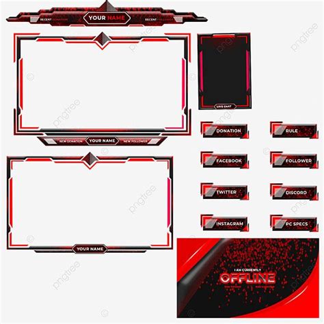 Modern Overlay Panel Overlay Set Streaming Overlays Facecam Overlay Template Twitch Stream