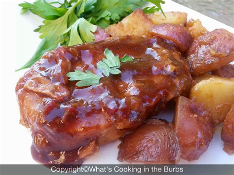 Whats Cooking In The Burbs Slow Cooker Bacon Apple Bbq Pork Chops