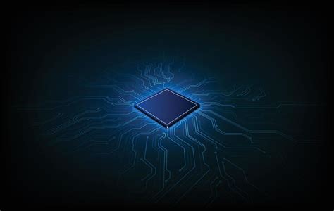 Abstract Technology Chip Processor Background Circuit Board And Html Code3d Illustration Blue