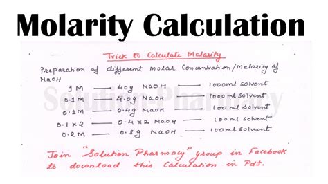 How To Calculate Molarity Example
