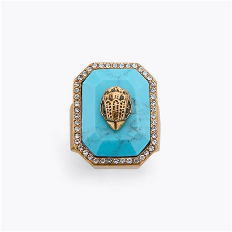 Enamel Cocktail Ring Resin Blue Ring By Kurt Geiger London