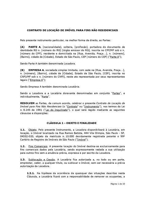 Imóveis Locação Aluguel E Hospedagem Contratos Documentos E