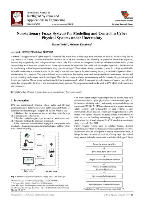 Pdf Nonstationary Fuzzy Systems For Modelling And Control In Cyber