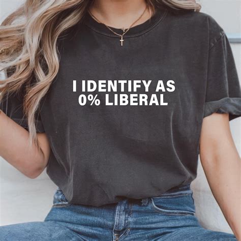 I Identify As 0 Liberal Png Funny Political Statement Zero Percent