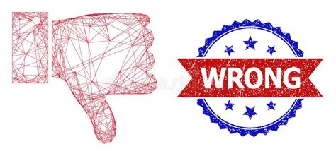 Net Thumb Down Mesh And Unclean Bicolor Wrong Watermark Stock Vector