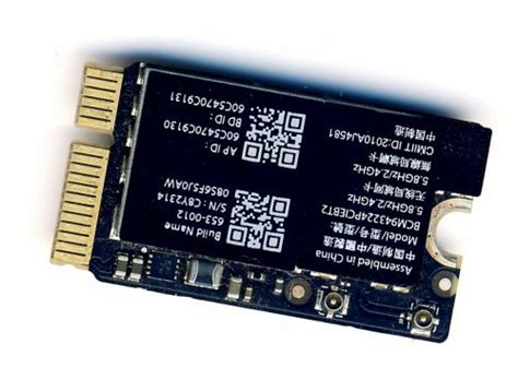 Модуль WiFi для MacBook Air A1465 A1466 2012 Apple part 653 0012 Ремонт ноутбука Нижний