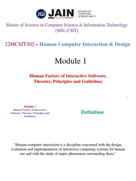 Module 1 Human Factors Of Interactive Software Theories Principles