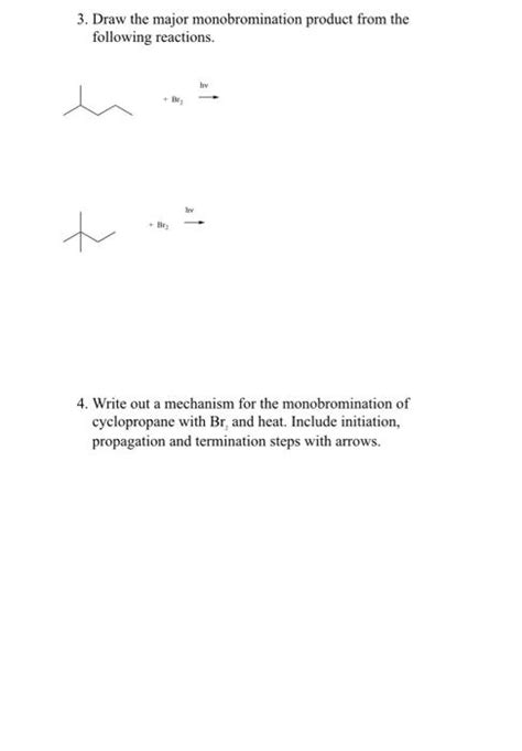 Solved 1 Draw All Possible Monochlorination Products From