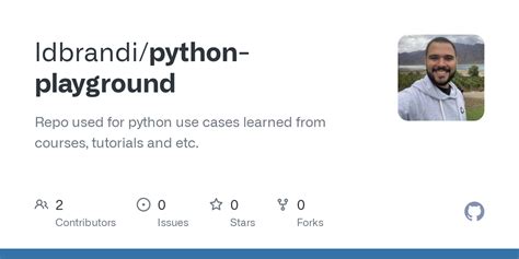 github ldbrandi python playground repo used for python use cases learned from courses