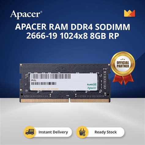 Jual APACER RAM DDR4 SODIMM 2666-19 1024x8 8GB RP | Shopee Indonesia