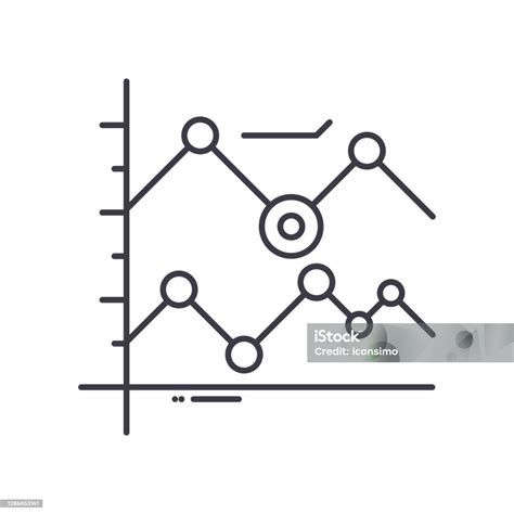 折線圖圖示線性隔離圖示細線向量網頁設計符號輪廓概念符號白色背景上具有可編輯的描邊向量圖形及更多一組物體圖片 一組物體 互聯網 信息圖形