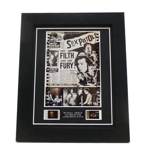 Sex Pistols Rare Film Cells Display Original Music Memorabilia Framed