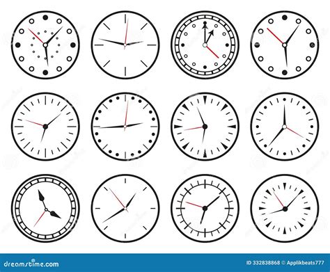 Time And Clock Icons Set Of Black Clock Stopwatch Timer Watch Icon Stock Vector