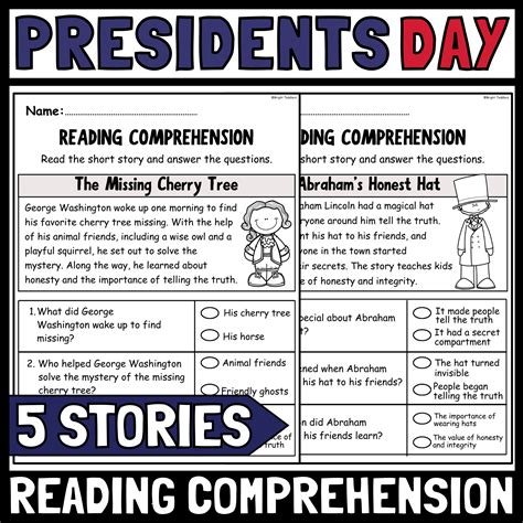 President Day Reading Comprehension Article And Questions President Reading Made By Teachers