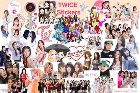 Twice Stickers 40 PNG Printable Digital For ONCES Jihyo Nayeon