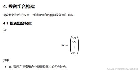 马科维茨均值—方差理论推导过程 Csdn博客