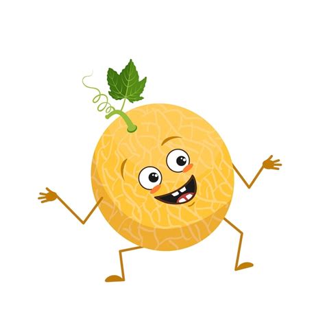 Cute Melon Character Premium Vector
