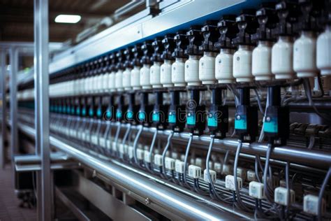 A Detailed Image Of An Automated Dairy Farming System Space For Text
