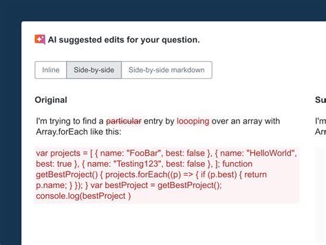 Question Formatting Assistant Stack Overflow