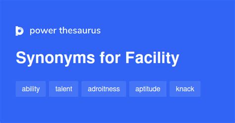 Facility Synonyms 1 693 Similar Words And Phrases