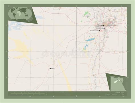 Al Jizah Egypt Osm Labelled Points Of Cities Stock Illustration