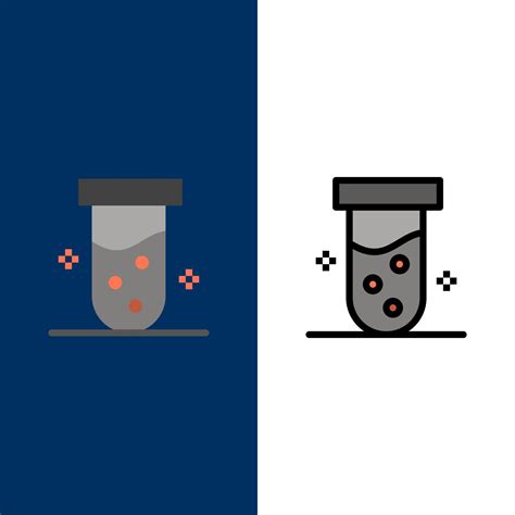 Tube Lab Test Biochemistry Icons Flat And Line Filled Icon Set Vector Blue Background 15691530