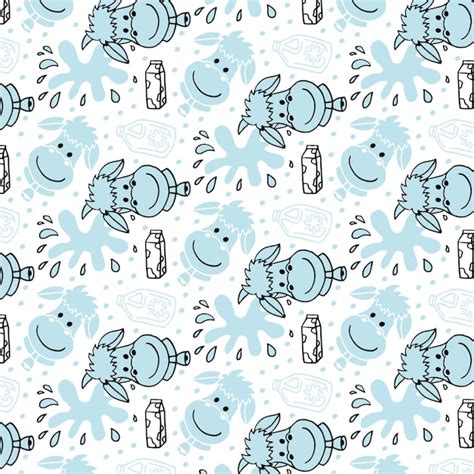 Premium Vector Doodle Cartoon Cows Seamless Pattern Vector Background