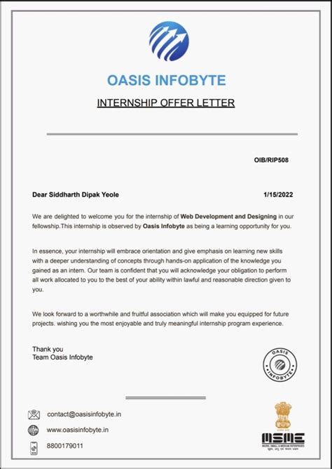 Siddharth Yeole On Linkedin Internship Webdevelopment Oasisinfobyte