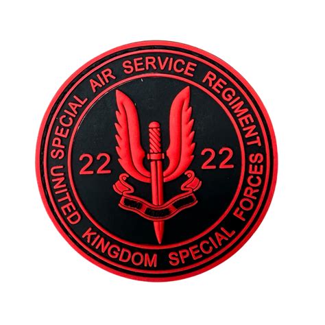 Sas Red Pvc Velcro Patch
