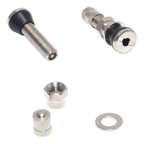 Kit Bico Válvula Para Roda Liga Leve Moto Pneu Sem Câmara Parcelamento sem juros
